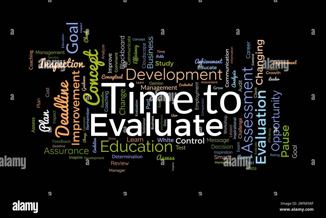 Word cloud background concept for time to evaluate. career development ...