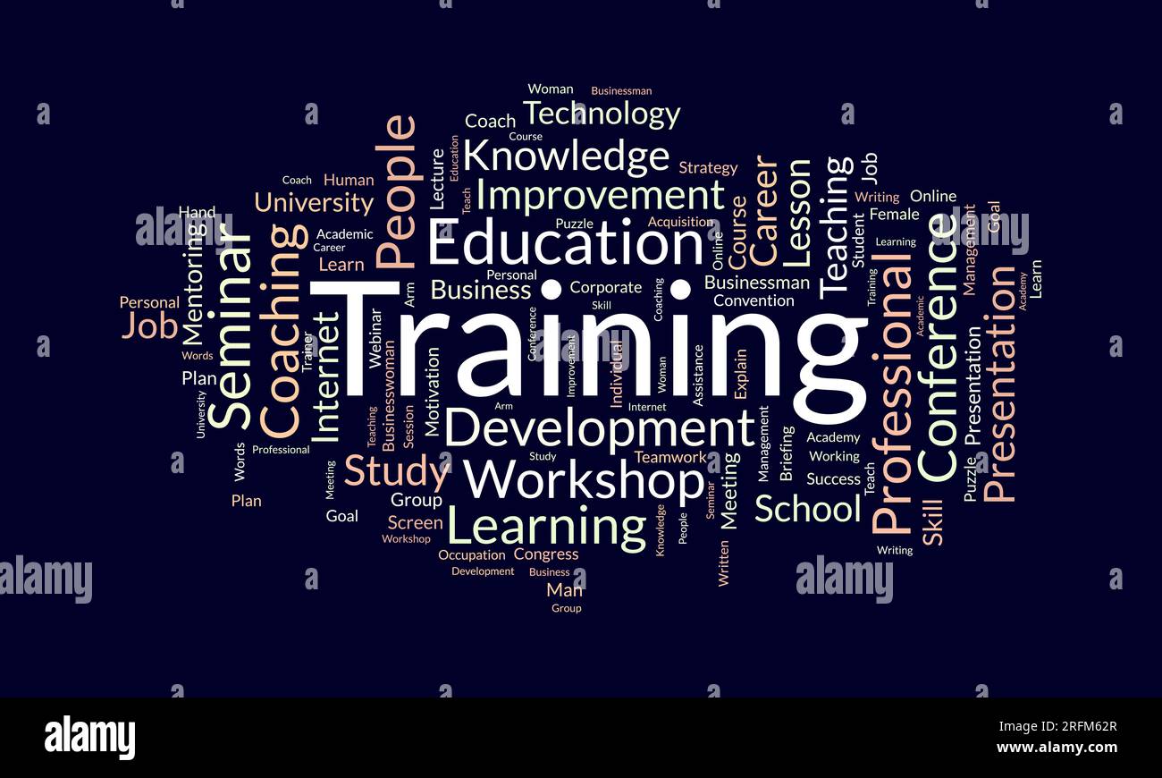 Word cloud background concept for Training. Professional career ...