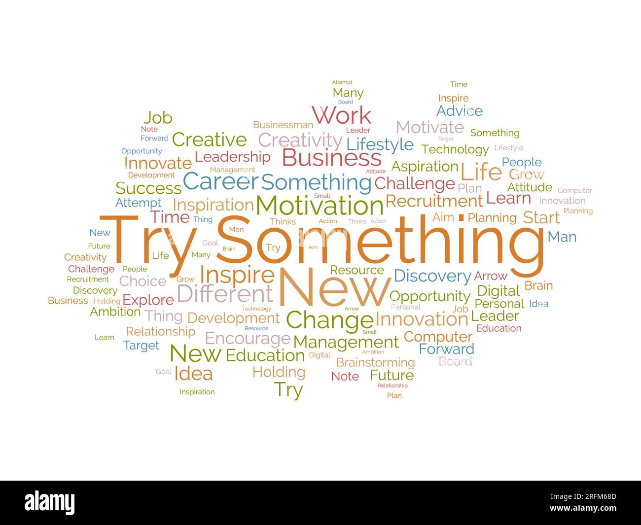Word cloud background concept for try something new. Life motivation ...