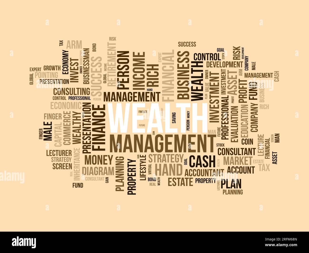 Word cloud background concept for Wealth management. Financial ...