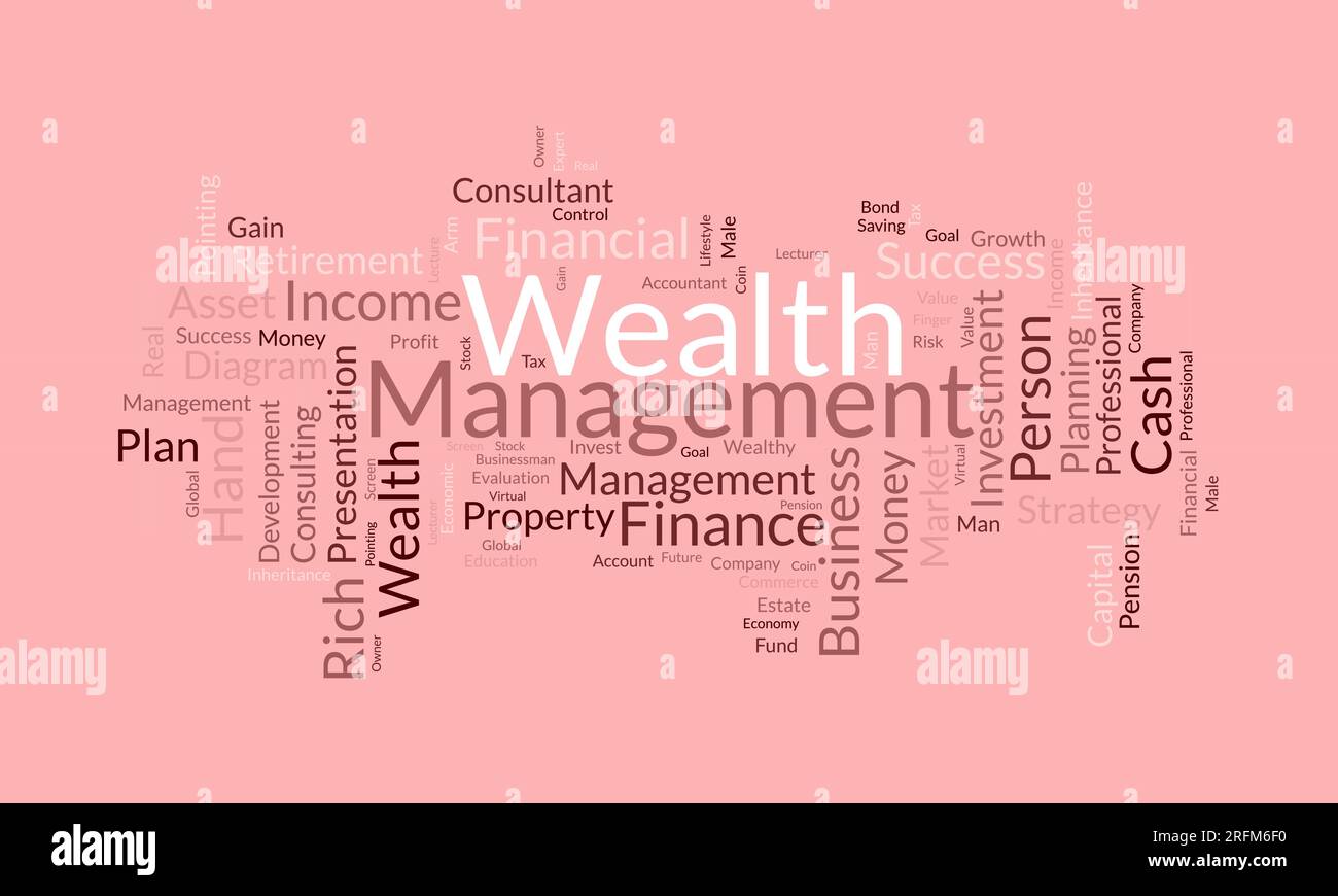 Word cloud background concept for Wealth management. Financial ...