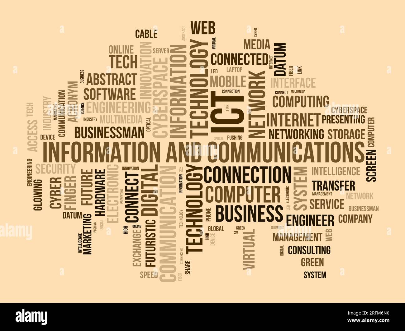 Word cloud background concept for Information and Communications ...