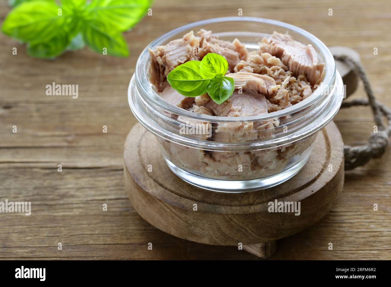 canned tuna in a glass jar, healthy food Stock Photo - Alamy