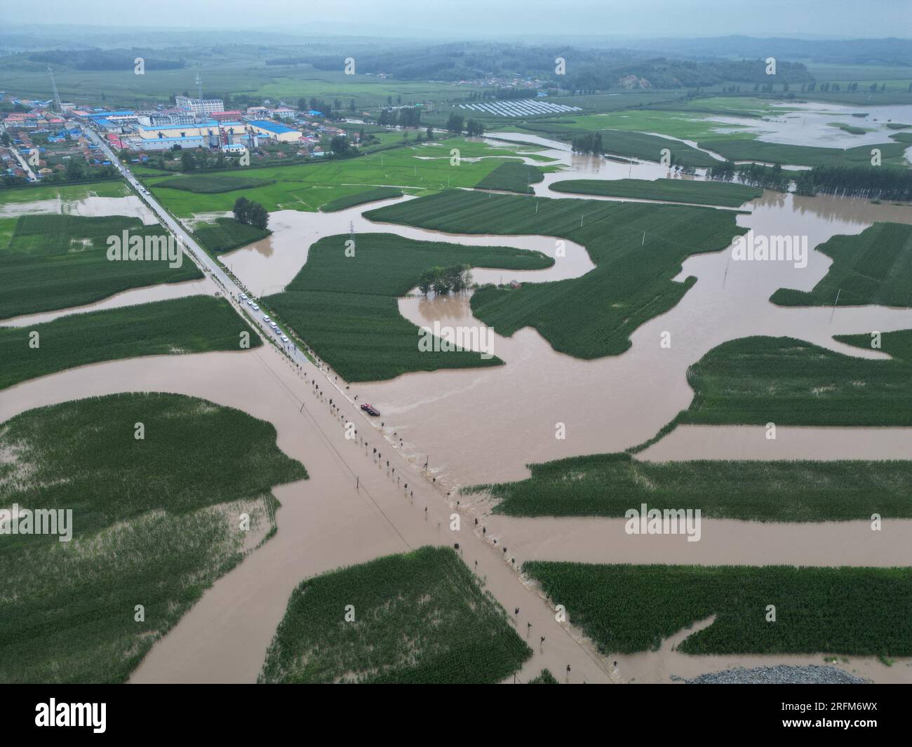 Jilin City. 4th Aug, 2023. This aerial photo taken on Aug. 4, 2023 ...