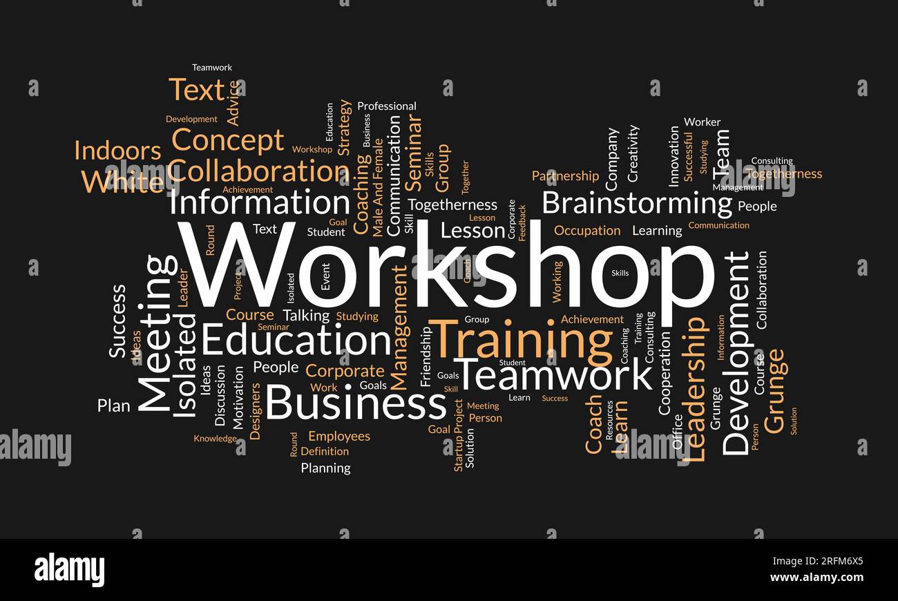 Word cloud background concept for Workshop. Business training seminar ...