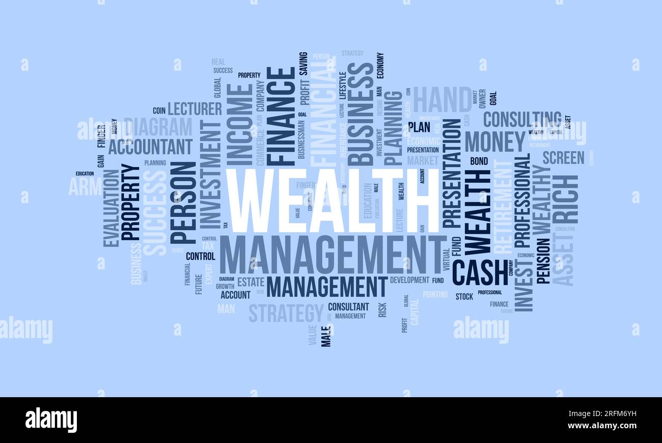 Word cloud background concept for Wealth management. Financial ...