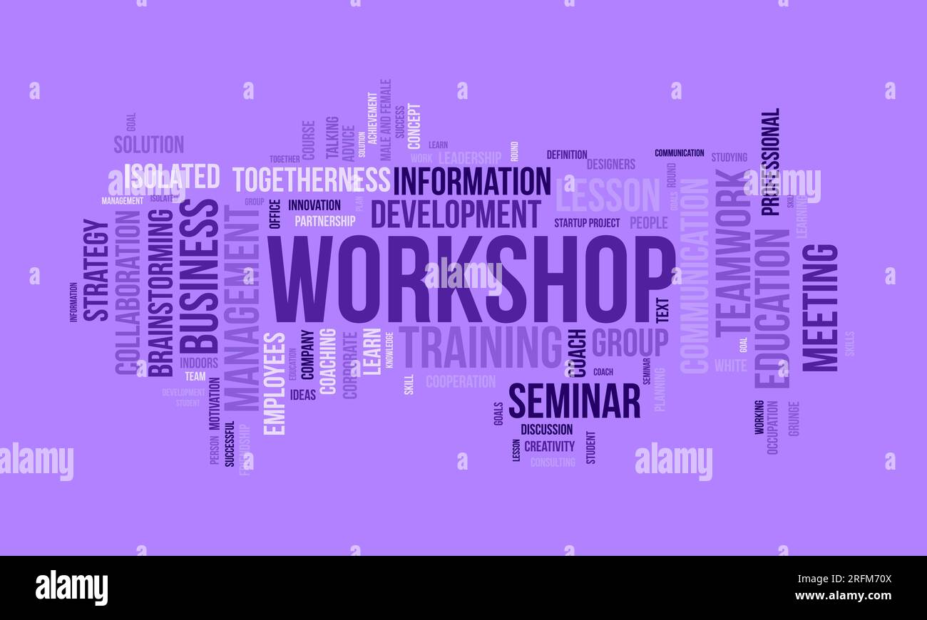 Word cloud background concept for Workshop. Business training seminar ...