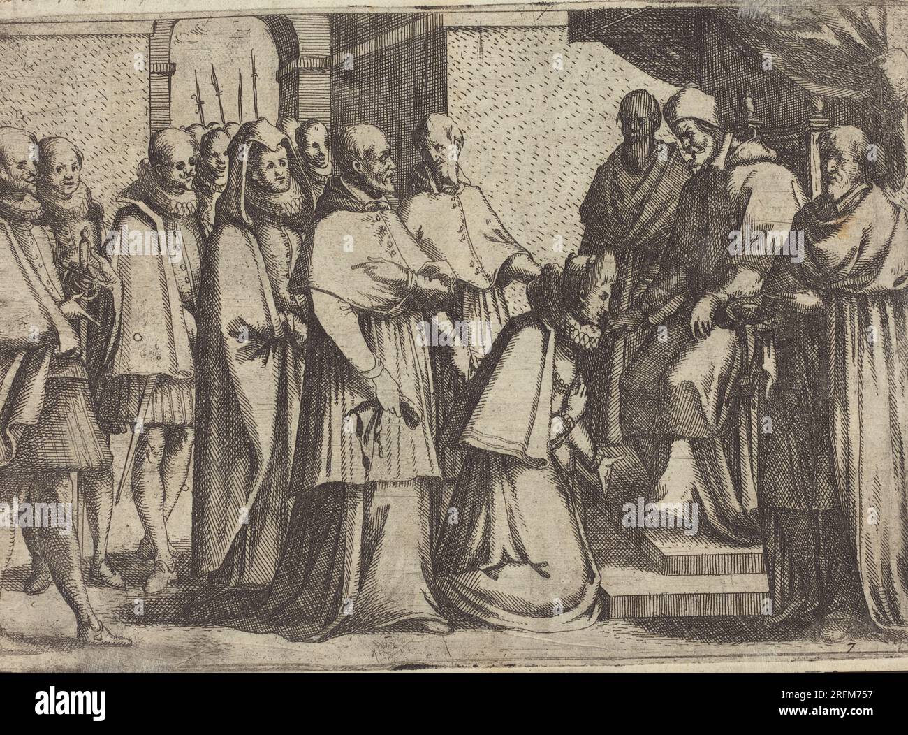 "Jacques Callot, Papal Audience [verso], 1612, etching, R.L. Baumfeld ...