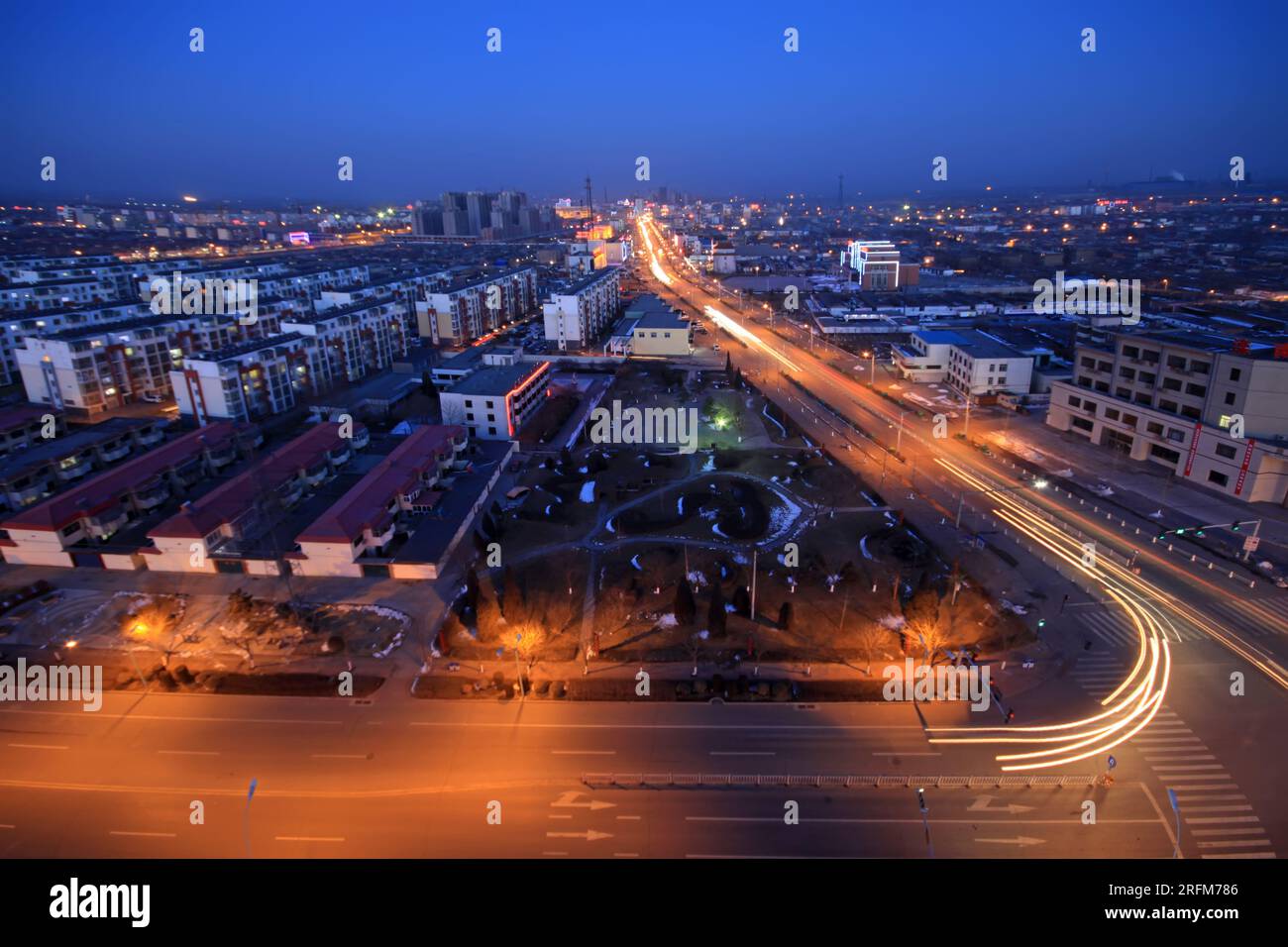 urban night scene in north china Stock Photo - Alamy