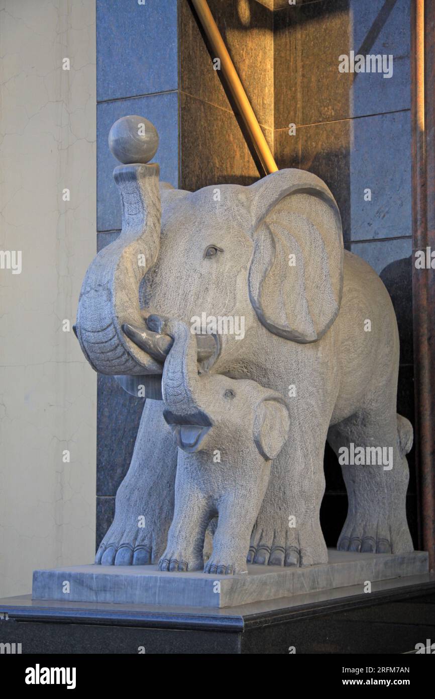 stone carving handicraft elephants in the street in beijing, china ...
