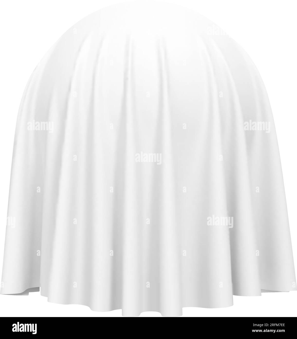 Ball or sphere covered with white fabric isolated on white background ...