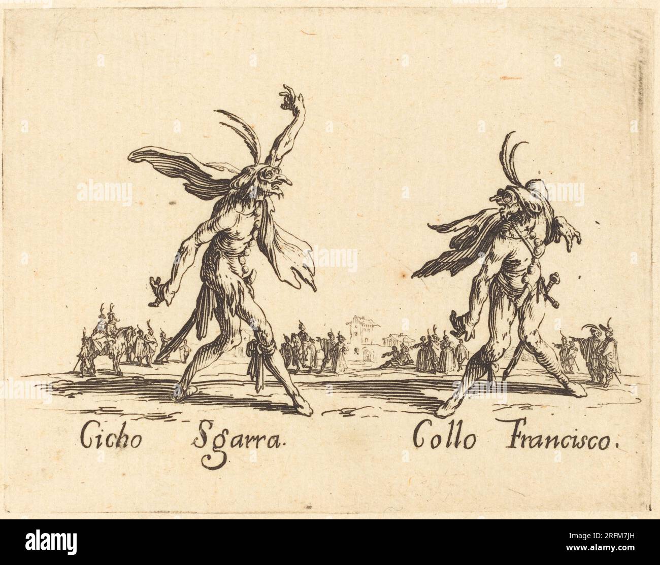 "Jacques Callot, Cicho Sgarra and Collo Francisco, c. 1622, etching, R ...