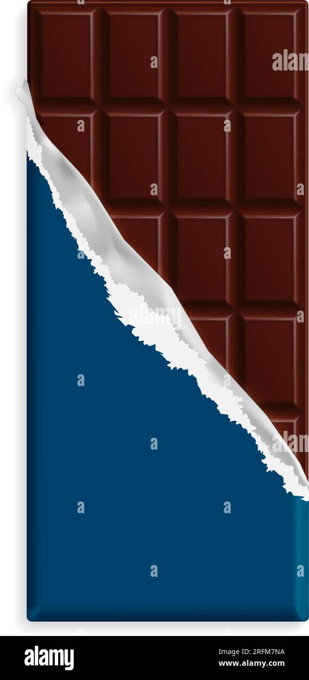 Dark bitter chocolate bar in a blue wrapper Stock Vector Image & Art ...