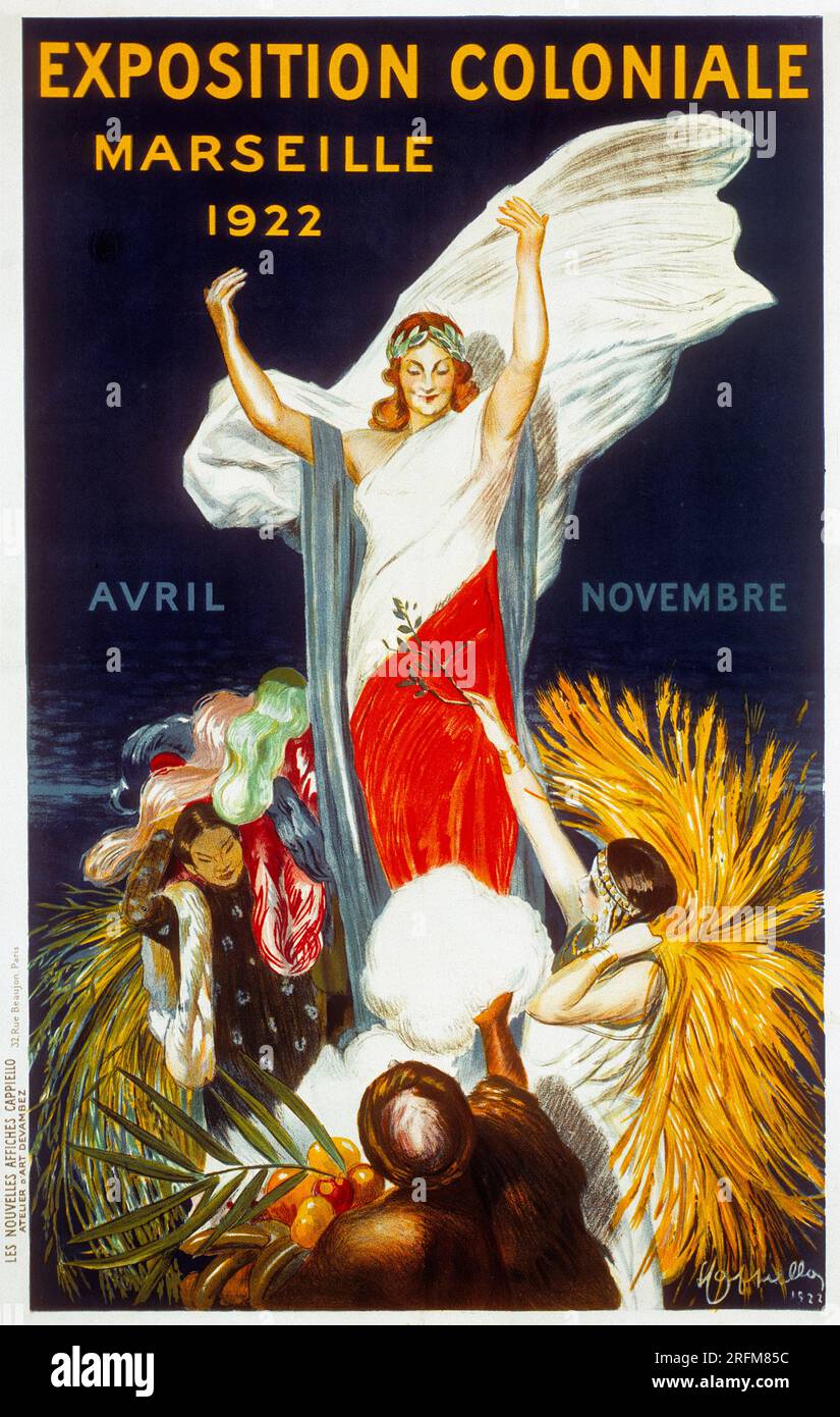 Vintage french poster - Exposition Coloniale Marseille 1922 avril ...