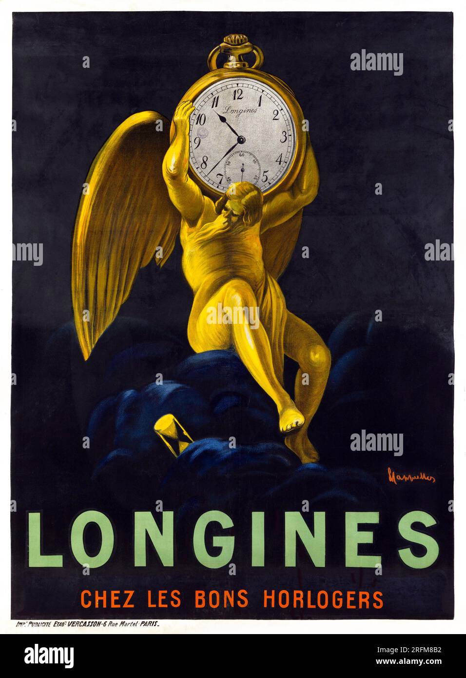 Longines watches - vintage advertisement poster by Leonetto Cappiello ...