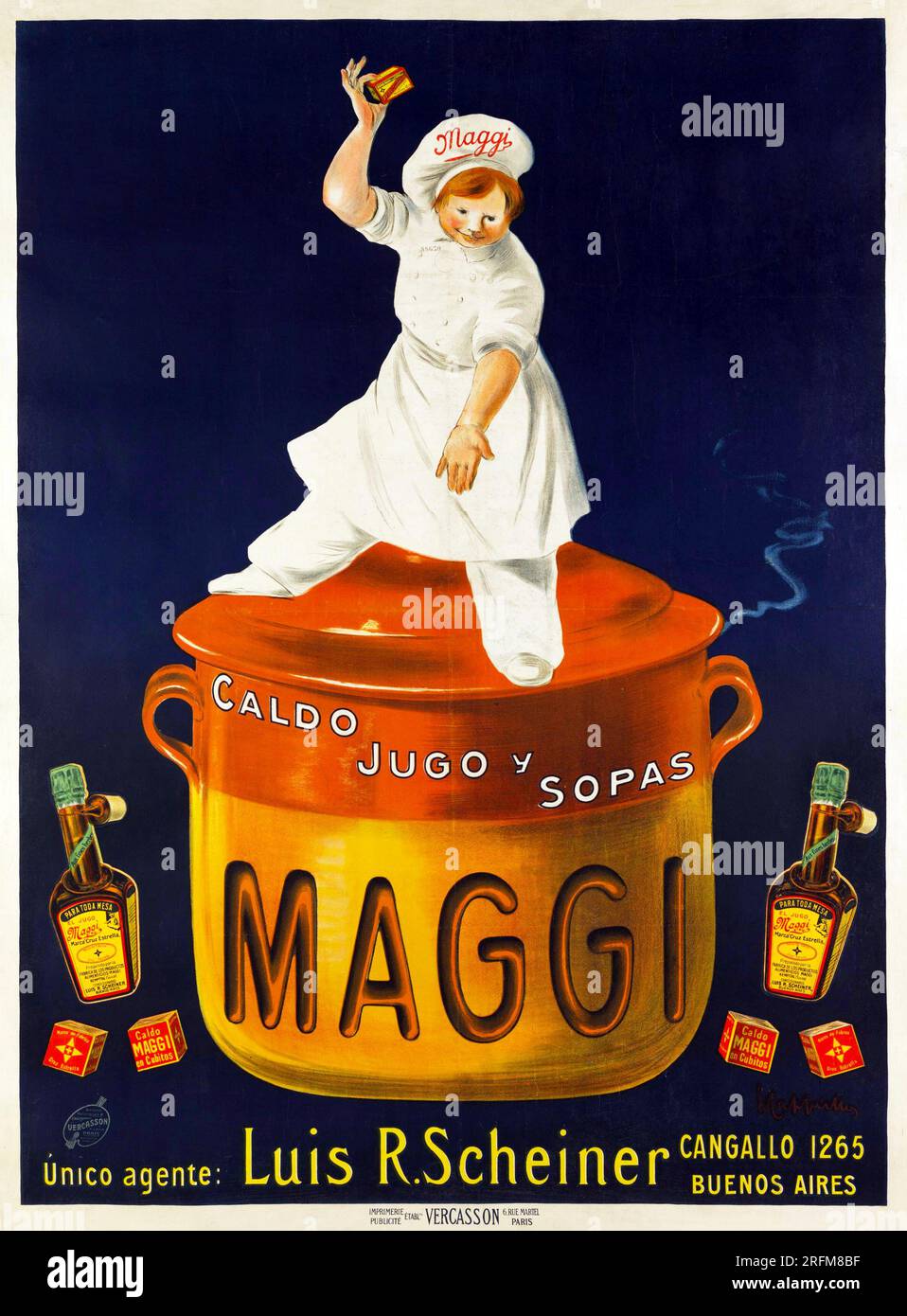 Maggi - Chicken Soup Chef - vintage advertisement poster by Leonetto ...