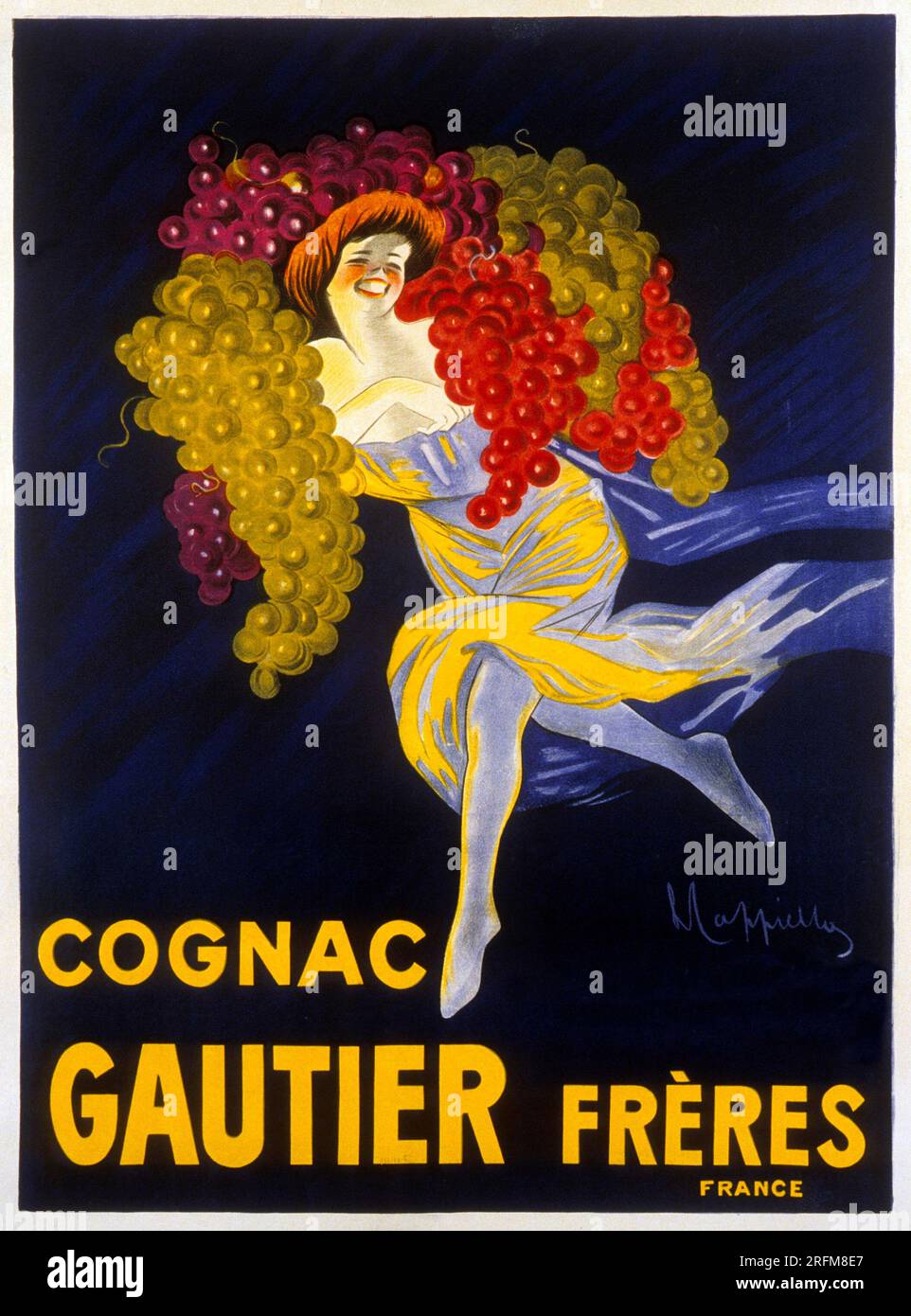 Cognac Gautier frères France - alcohol advertising - Vintage poster by ...
