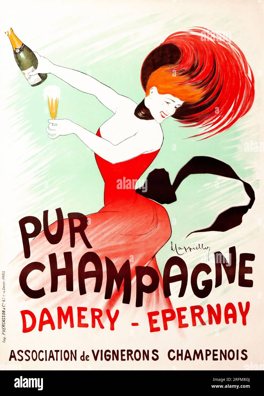 Art deco poster champagne hi-res stock photography and images - Alamy