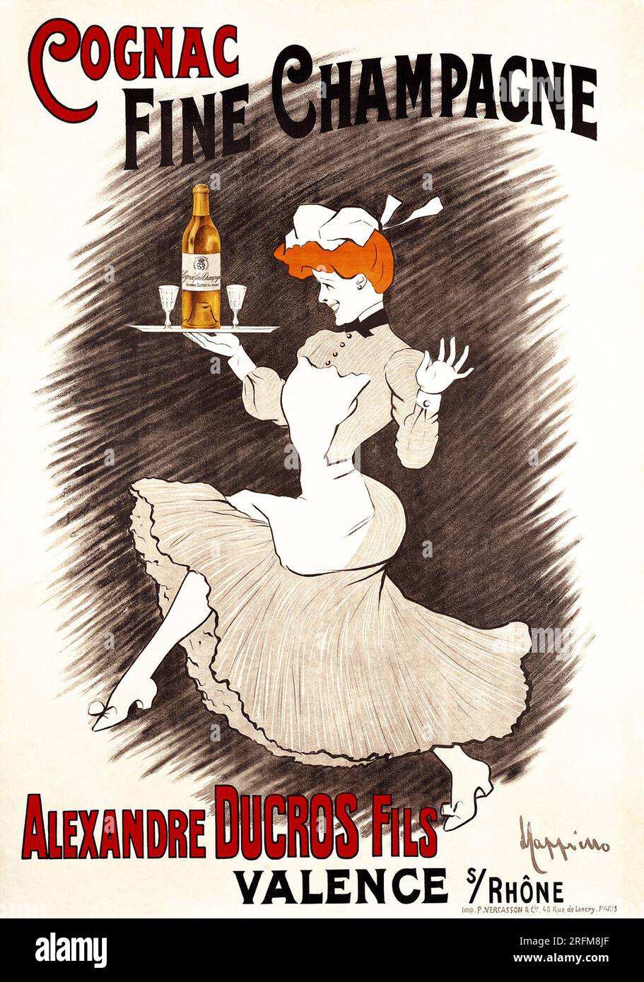 Cognac Fine Champagne, France 1905 - Vintage advertisement poster by ...