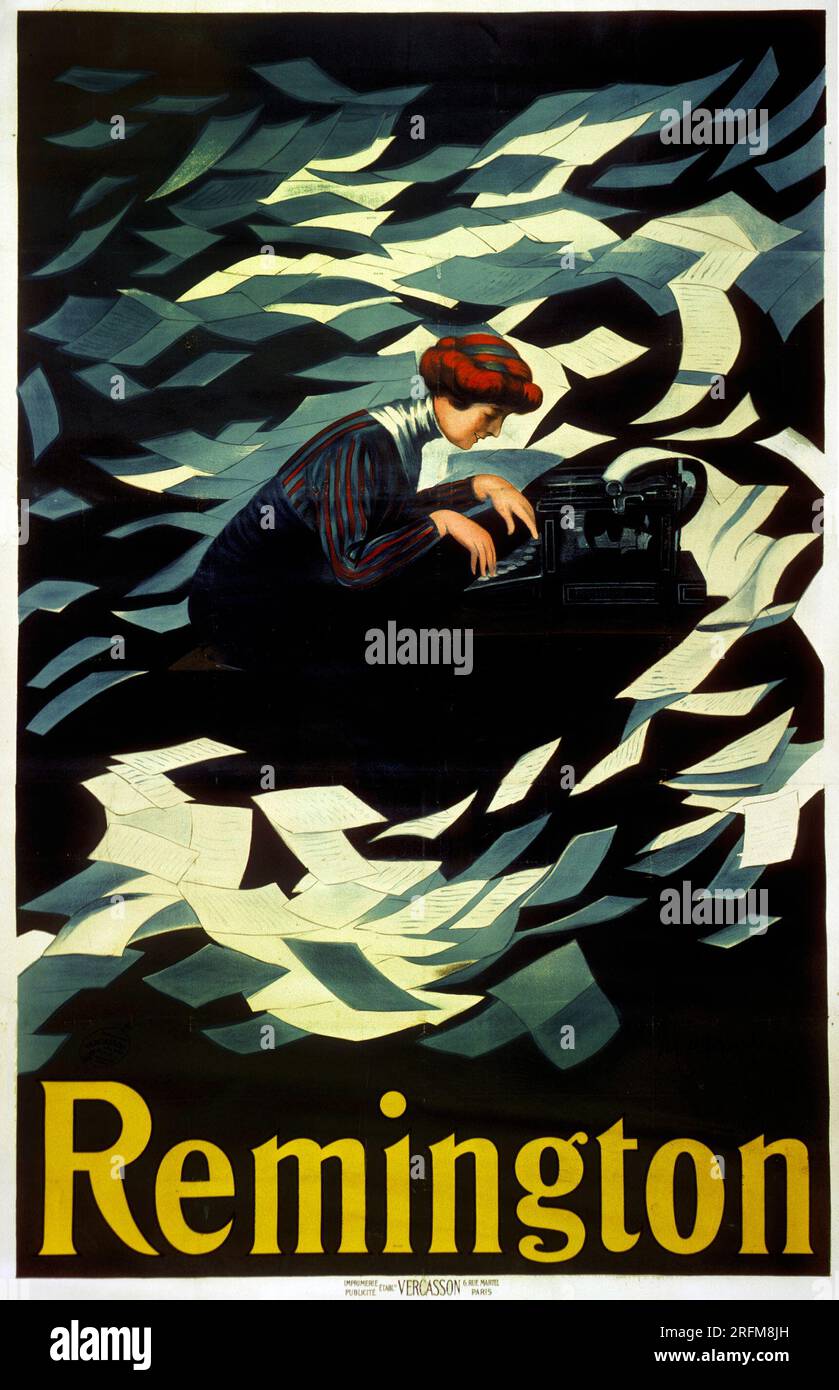 Remington - vintage advertisement poster for a typewriter - Artwork by ...