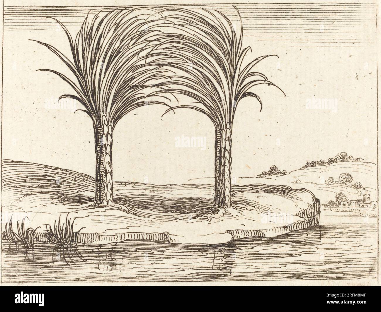 "Jacques Callot, Two Palm Trees, etching, R.L. Baumfeld Collection ...