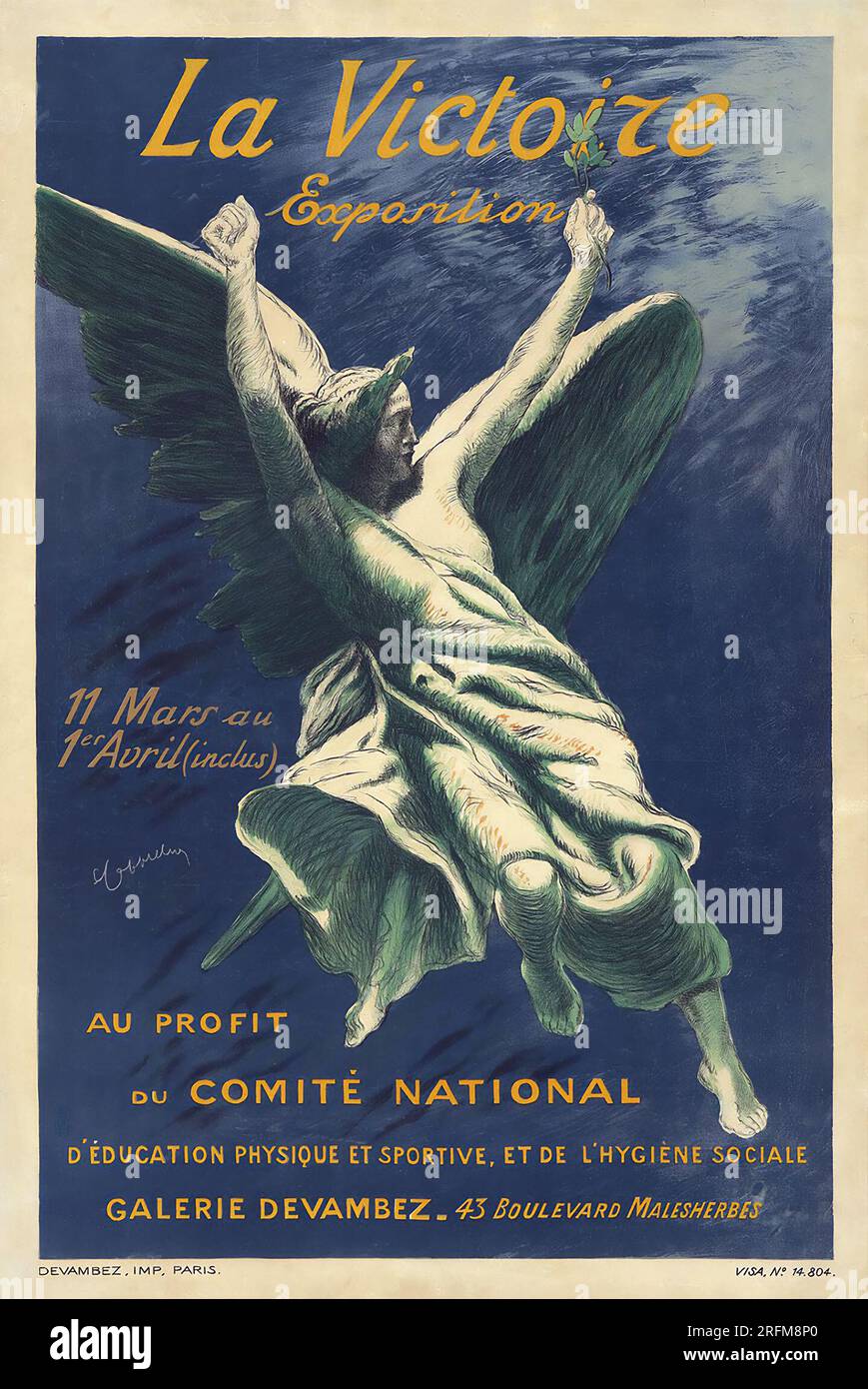 La Victoire Exposition. 1919. Leonetto Cappiello poster design Stock ...