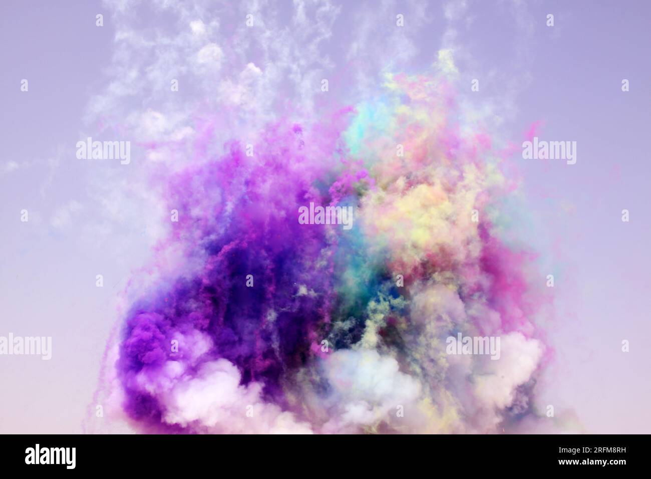 colored smoke in the sky Stock Photo - Alamy