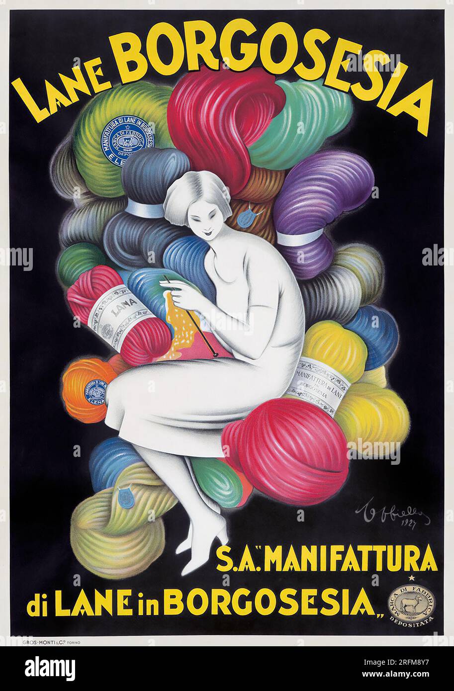 Lane Borgosesia. Italinan vintage advertisement poster for yarn by ...