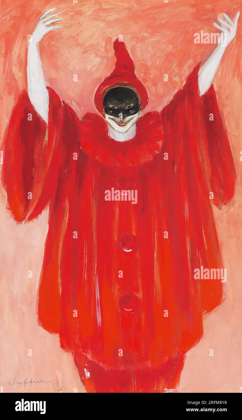 VOV - Maquette (sketch). 1922 - a Harlequin in black, complete with ...