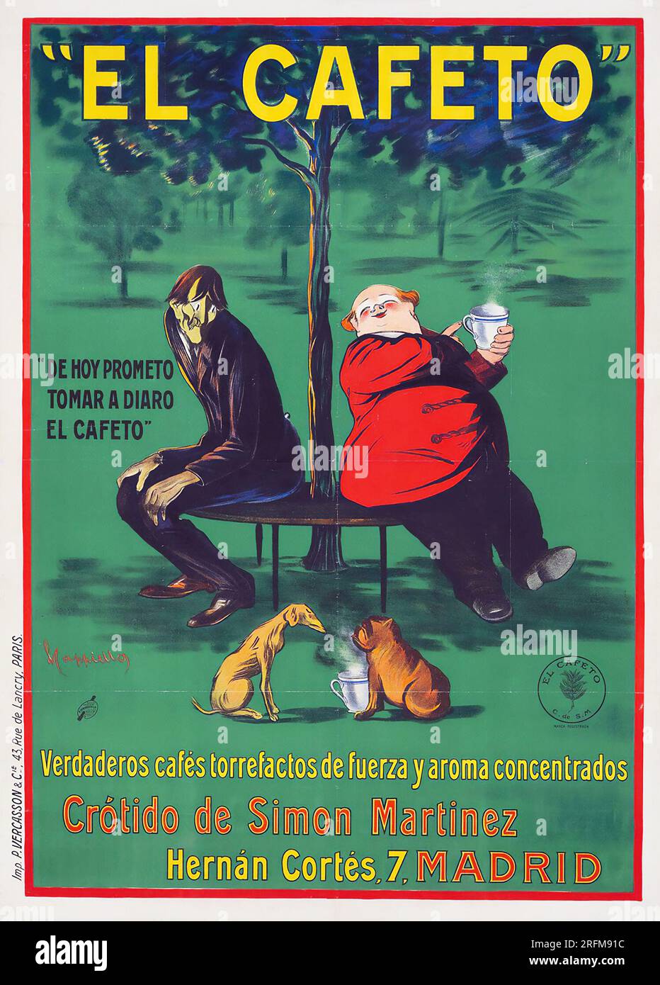 "El Cafeto" Madrid. Roasted coffee - Vintage advertisement poster by ...