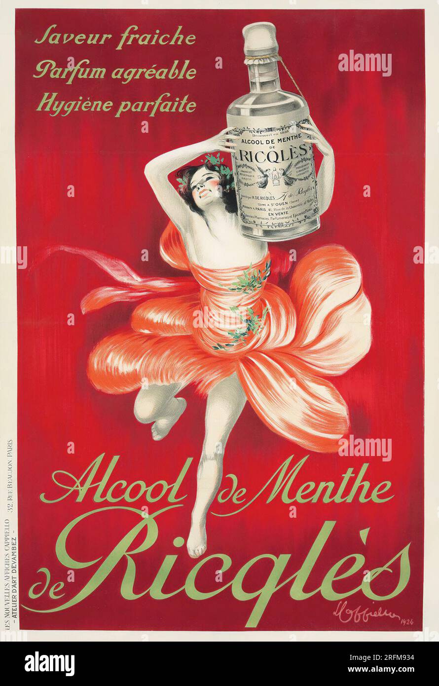 Alcool de Menthe Ricqlès. Vintage advertisement poster by Leonetto ...