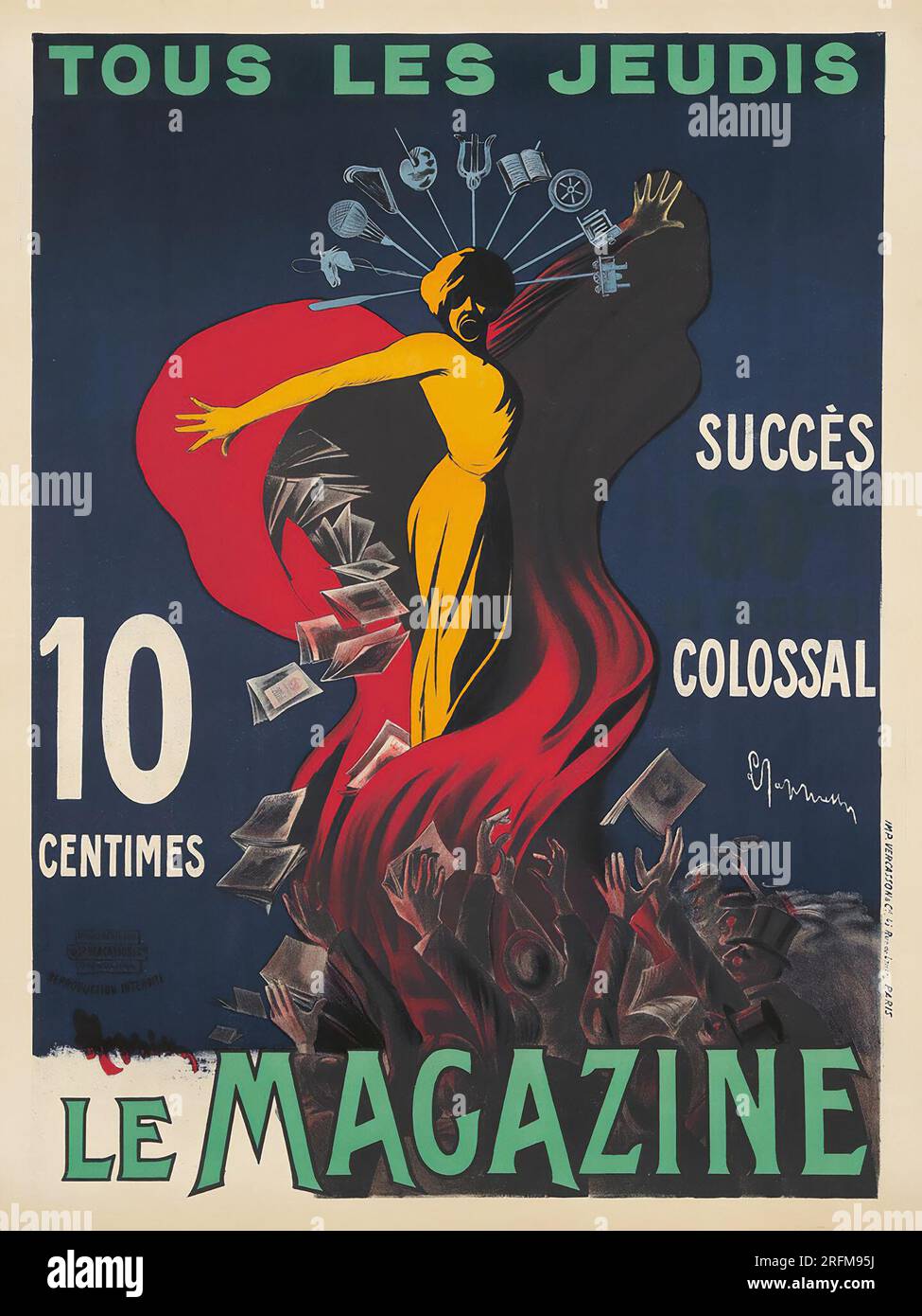 Le Magazine. Vintage advertisement poster by Leonetto Cappiello Stock ...