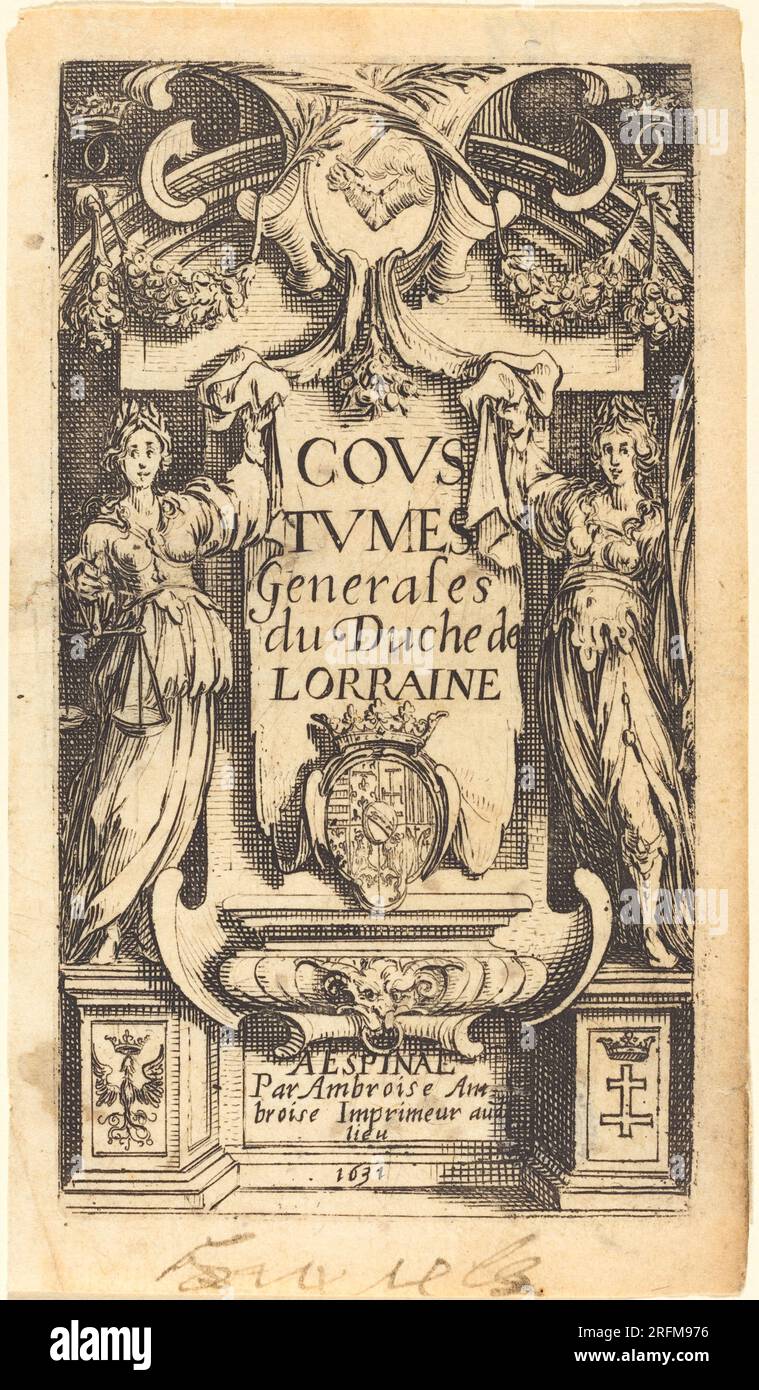 "Jacques Callot, Frontispiece for "The Customs of Lorraine", etching, R ...