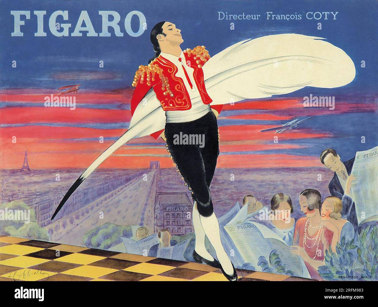 Figaro. ca. 1923. Vintage theatre poster by Leonetto Cappiello Stock ...