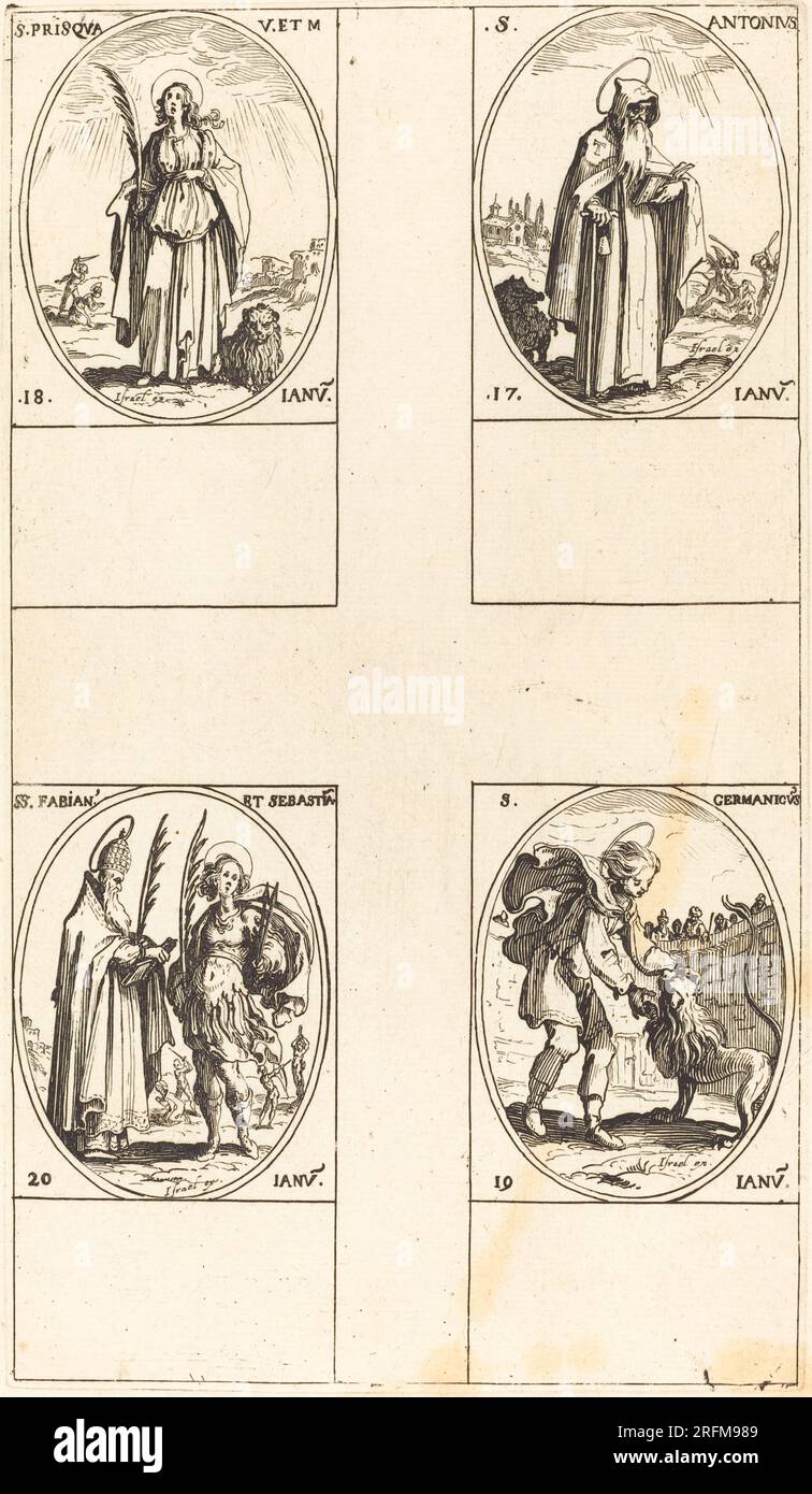 "Jacques Callot, St. Anthony; St. Prisca; St. Germanicus; Sts. Fabian ...