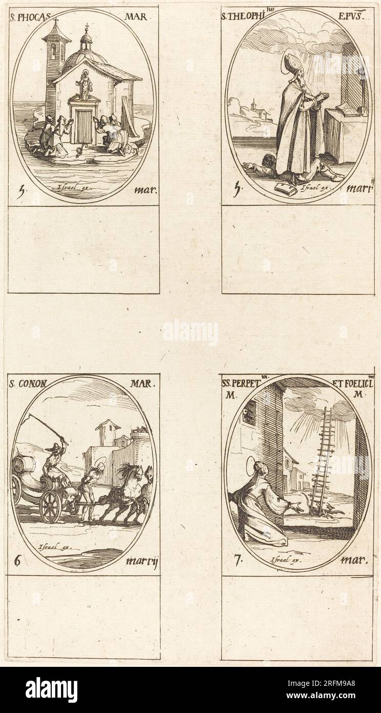 "Jacques Callot, St. Phocas; St. Theophilus; St. Conon; Sts. Perpetua ...