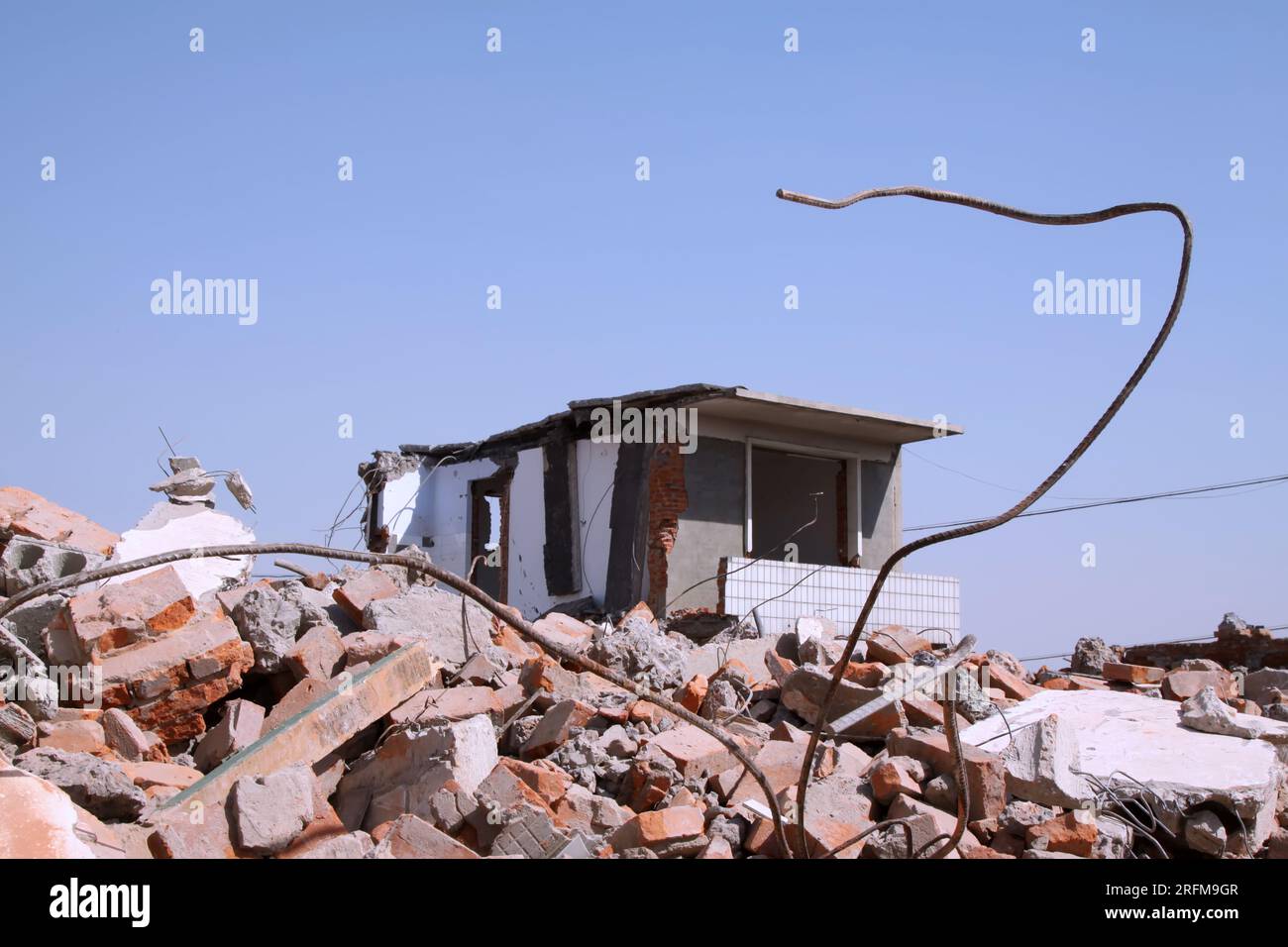 housing demolition materials in the demolition site Stock Photo - Alamy