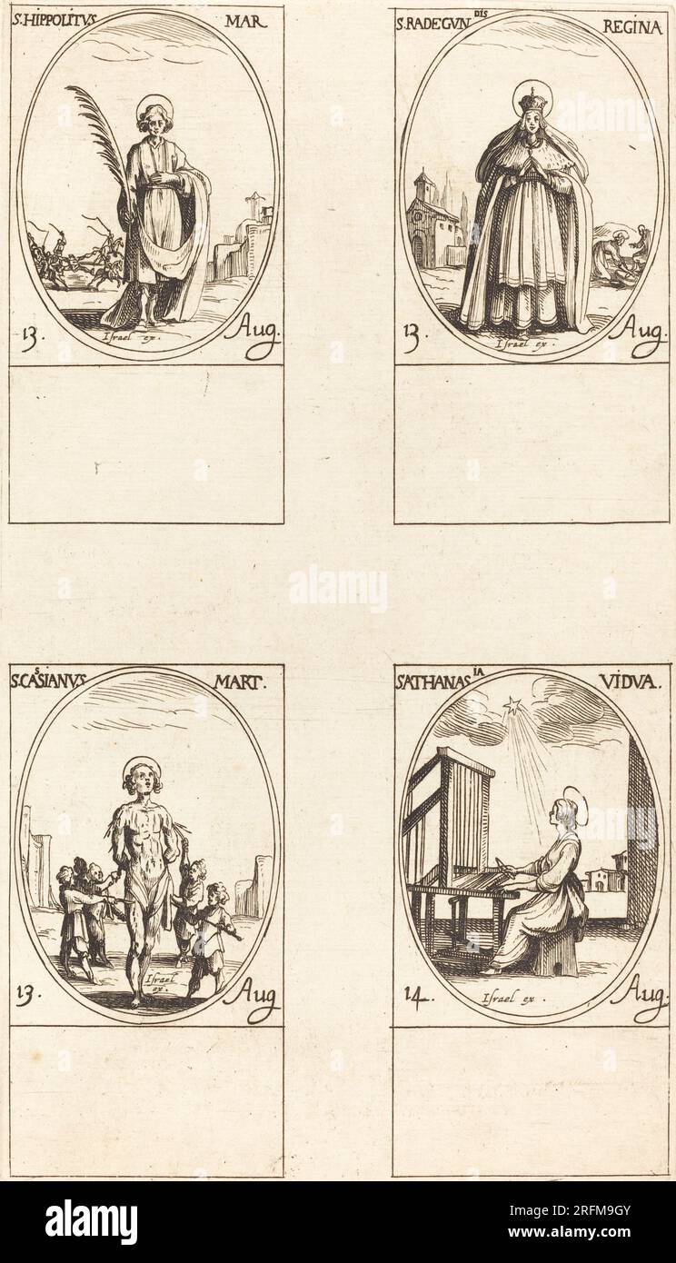 "Jacques Callot, St. Hippolytus; St. Radegund, Queen; St. Cassian; St ...