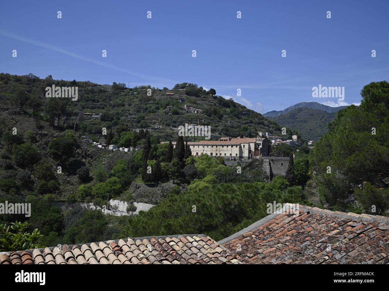 Rural landscape with scenic view of the Convento dei Cappuccini a ...