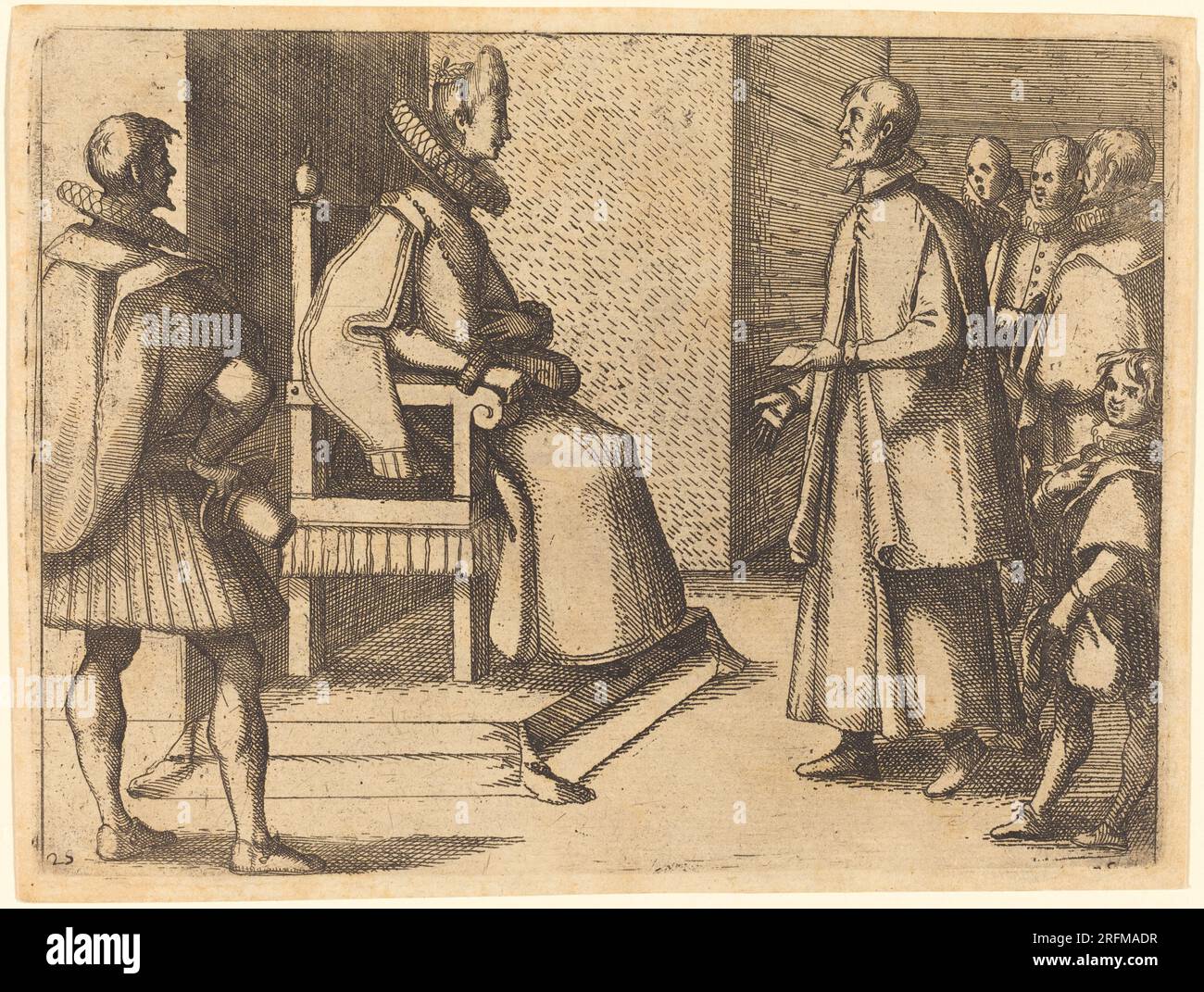 "Jacques Callot, The Envoy of Tuscany thanking the Queen, 1612, etching ...