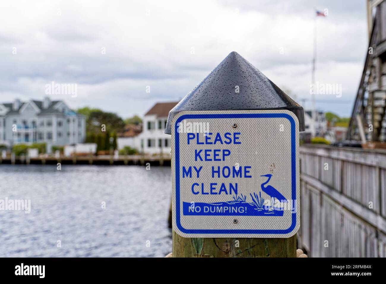 Mystic, CT - May 4, 2023: Please Keep My Home Clean, No Dumping sign on ...