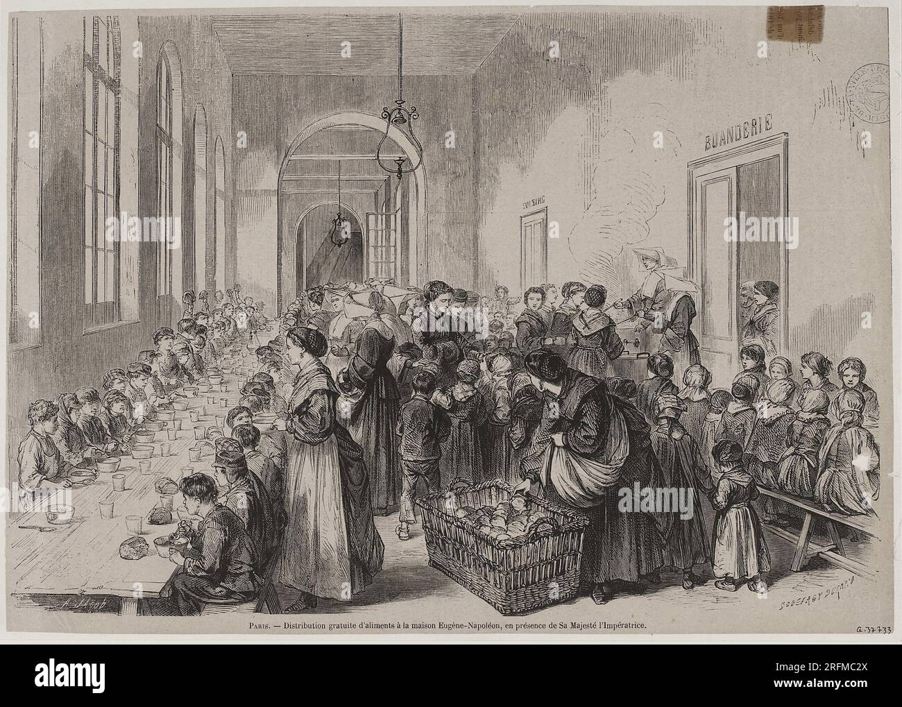 Distribution gratuite d'aliments à la maison Eugène-Napoléon, en ...