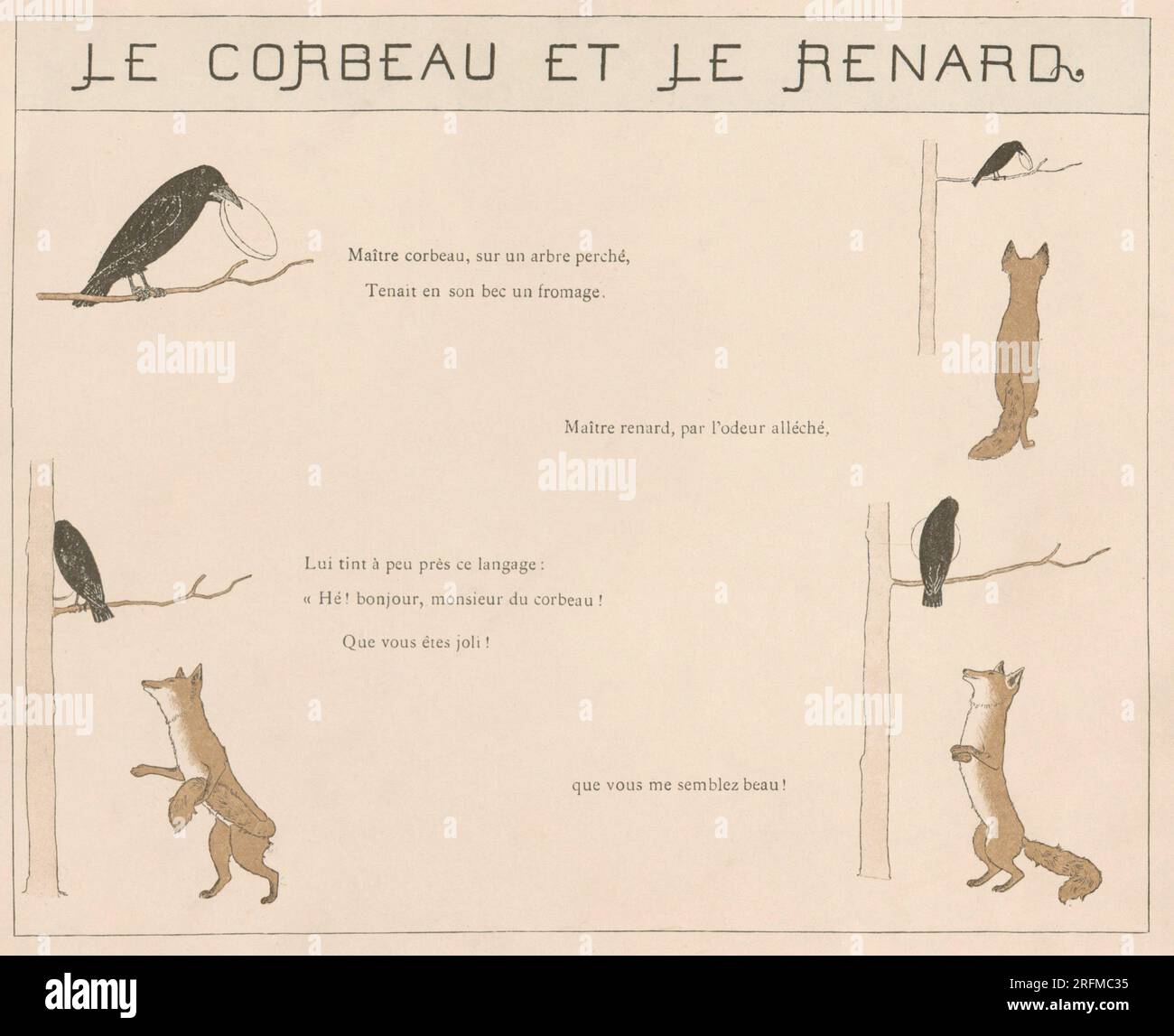 The Crow and the Fox, plate I. Plate illustrated by Louis-Maurice ...