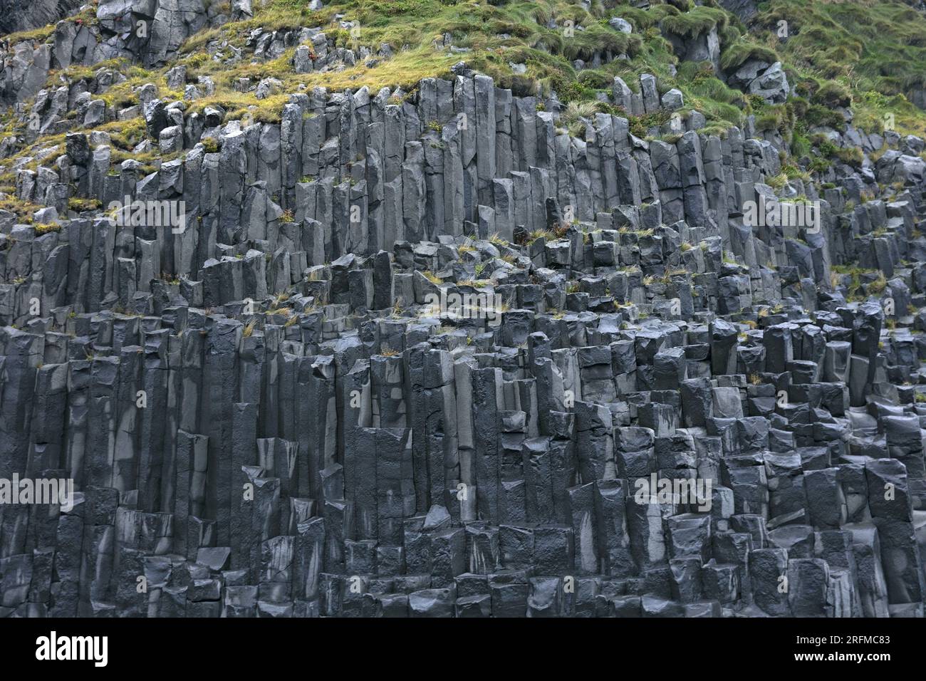 Islande, Vik, falaise de Reynisdrangar, les orgues basaltiques ...