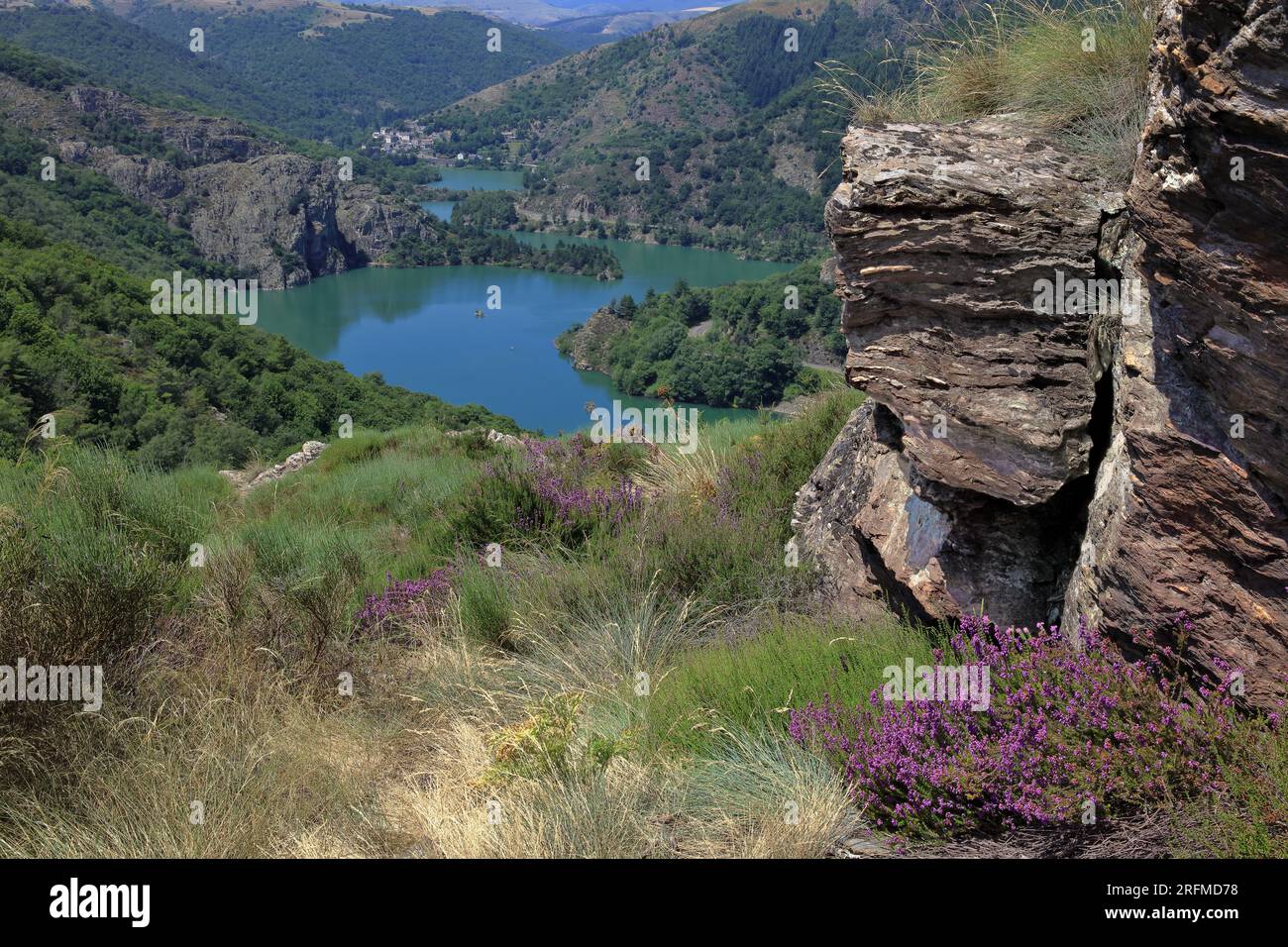 France, Lozère, Villefort, the lake, hydraulic reservoir, Altier ...