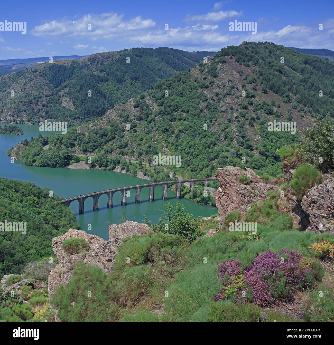 France, Lozère, Villefort, the lake, hydraulic reservoir, Altier ...
