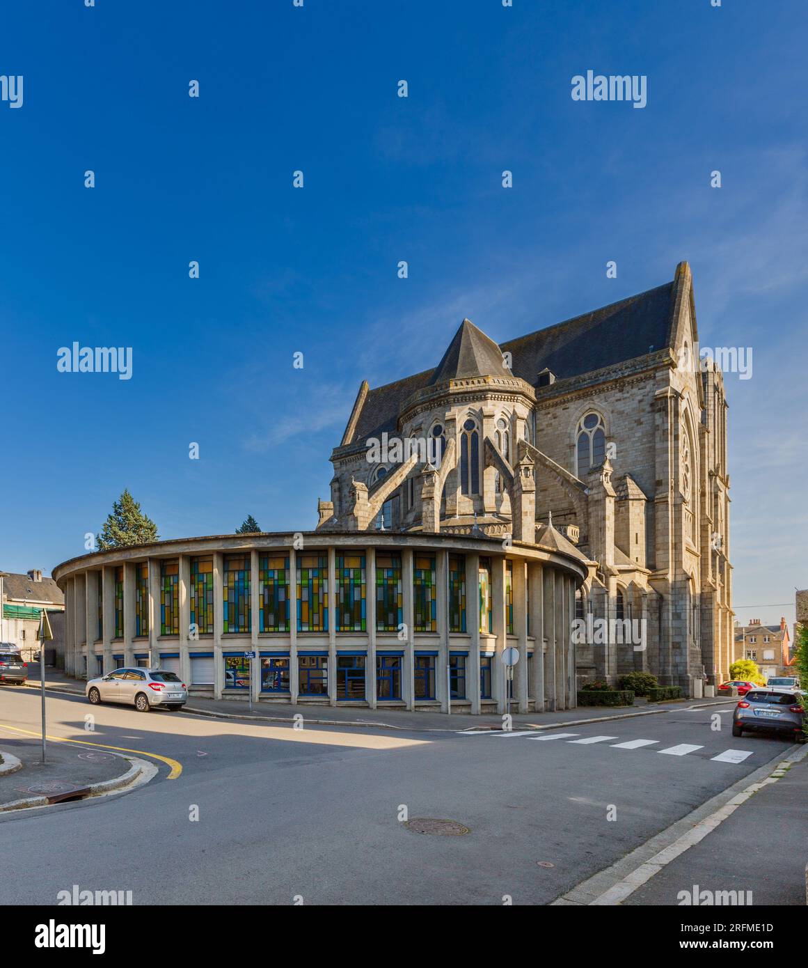 France, Normandy region, Orne, Flers, rue Jules Gévelot, radiating chapel of the église (church ...