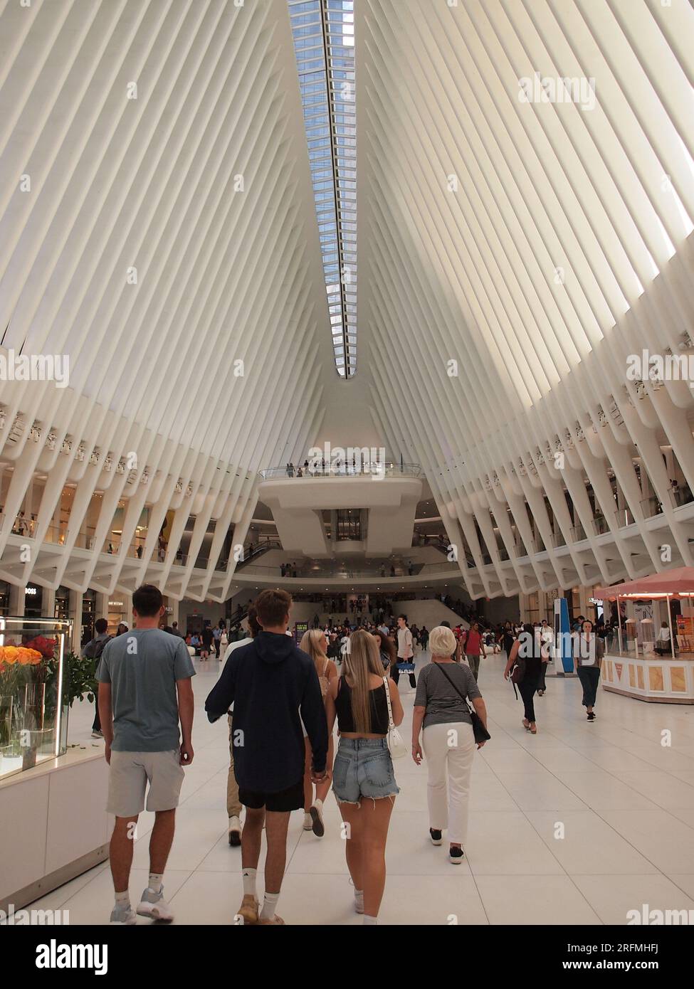PATH train station in lower Manhattan with it's vaulted bright cieling ...