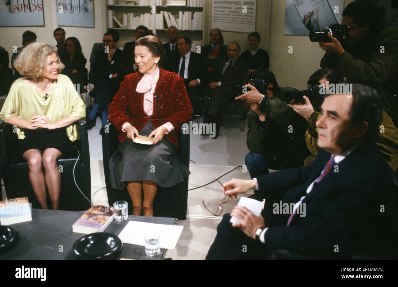 Edmonde Charles-Roux on the set of the literary TV show "Apostrophes ...