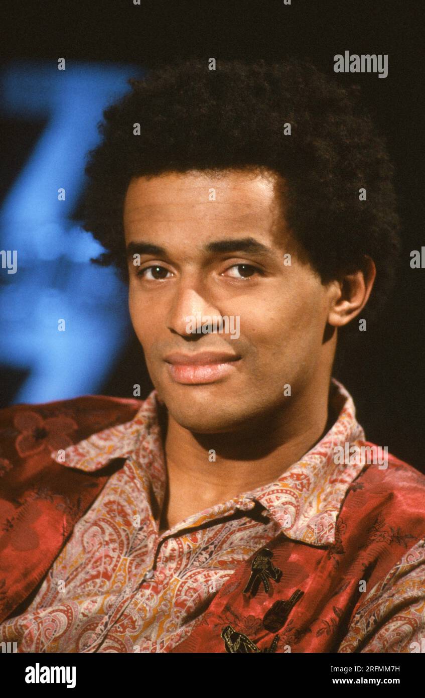 French tennis player Yannick Noah, attending the TV programme "7 sur 7 ...